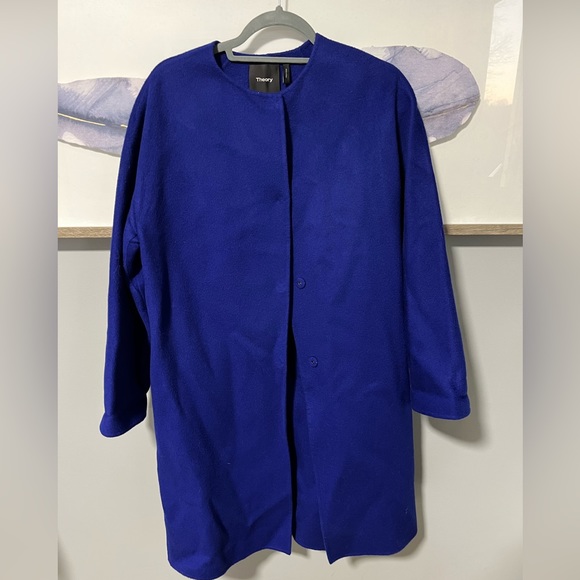 Theory | Jackets & Coats | Theory Blue Coat | Poshmark